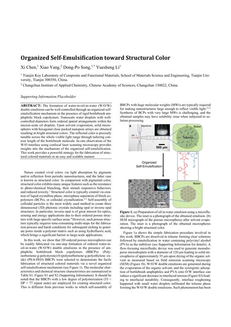 Pdf Organized Self Emulsification Toward Structural Color