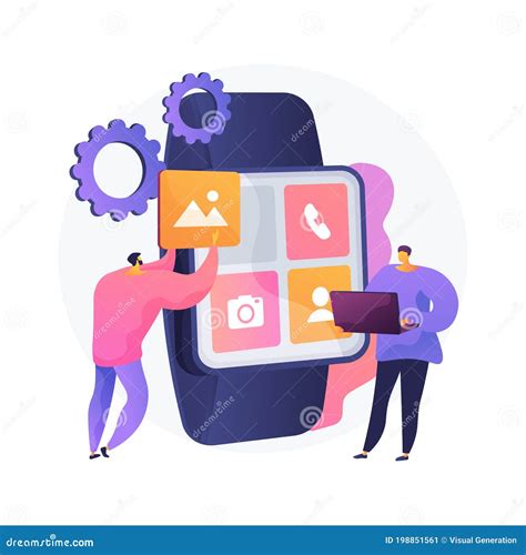 Smartwatches Mobile Apps Development Abstract Concept Vector