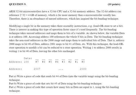 Solved QUESTION Points ARM Bit Microcontrollers Chegg Com