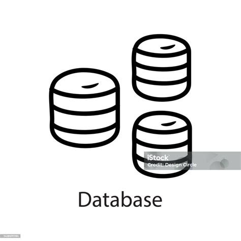 Database Outline Icon Design Illustration Data Symbol On White