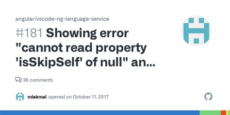 Showing Error Cannot Read Property IsSkipSelf Of Null And Does Not Validate Templates