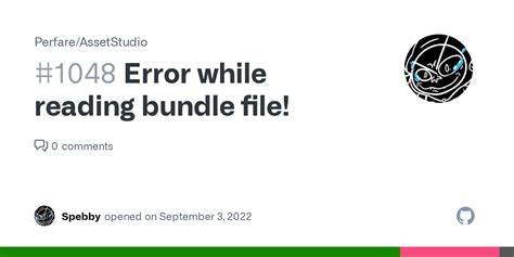 Error While Reading Bundle File Issue Perfare AssetStudio GitHub
