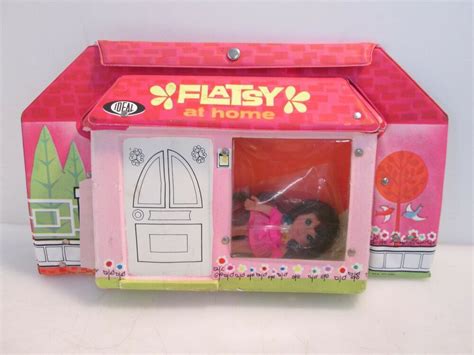 Vintage Ideal Flatsy At Home Doll Play Set Mod Ball Doll Play