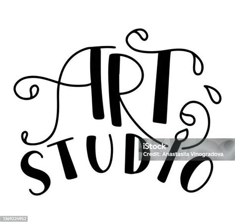 아트 스튜디오 흰색 배경에 고립 된 검은 글자 벡터 일러스트레이션 교실에 대한 스톡 벡터 아트 및 기타 이미지 교실 교육 낱말 Istock