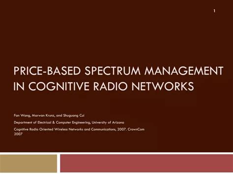 Ppt Price Based Spectrum Management In Cognitive Radio Networks Powerpoint Presentation Id