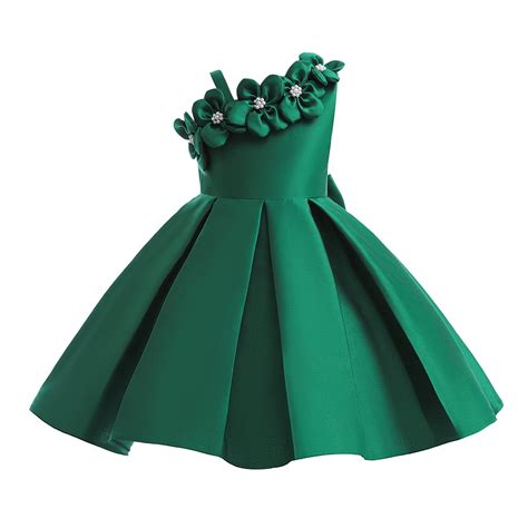 Kalistore Girl Party Dress Flower Girls Satin Tulle Princess Pageant