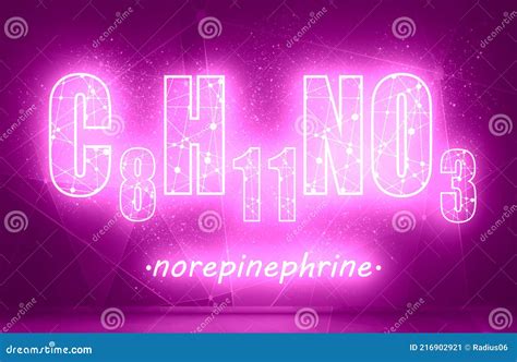 Noradrenaline Neuro Transmitter And Hormone Molecule And Formula In