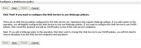 a using oracle web services manager security policies