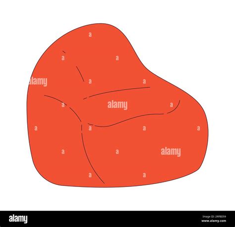 Beanbag Chair Flat Flat Line Color Isolated Vector Object Stock Vector Image And Art Alamy