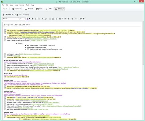 Evernote Task List