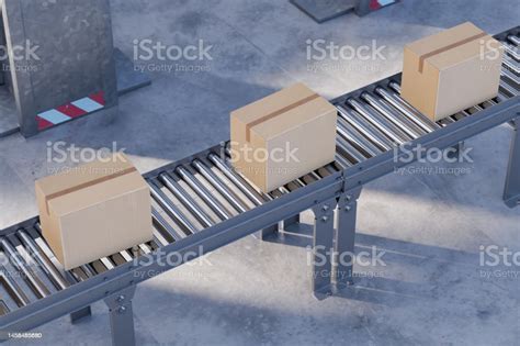 3d 그림입니다 창고의 컨베이어 벨트에 있는 판지 상자 3차원 형태에 대한 스톡 사진 및 기타 이미지 3차원 형태 개념 개념과 주제 Istock