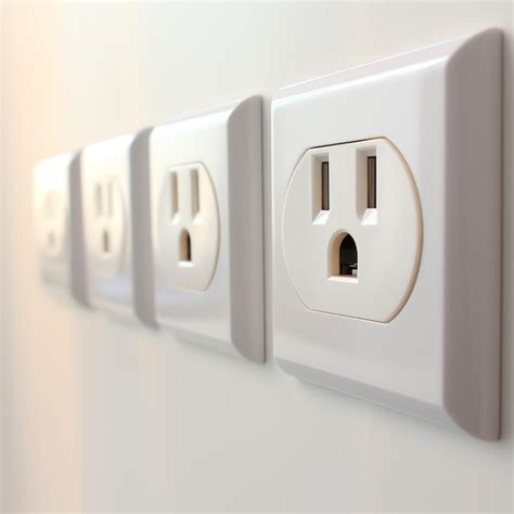 A Row Of White Electrical Outlets Premium Ai Generated Image