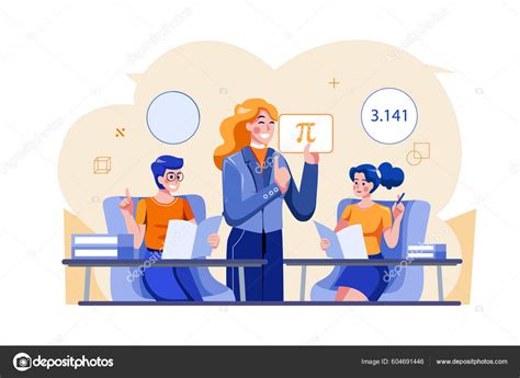 Student Attending Maths Class Illustration Concept White Background — Stockvektor Av ©freeslab
