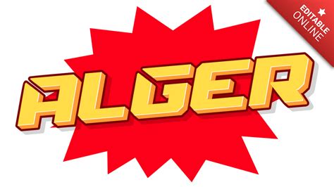 Alger Hot Text Effect Generator