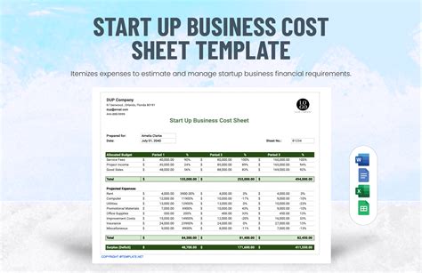 Sheet Cost Templates Edit Online Download Template Net
