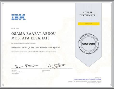 Completion Of Databases And Sql With Python Osama Elsohafy Posted On The Topic Linkedin