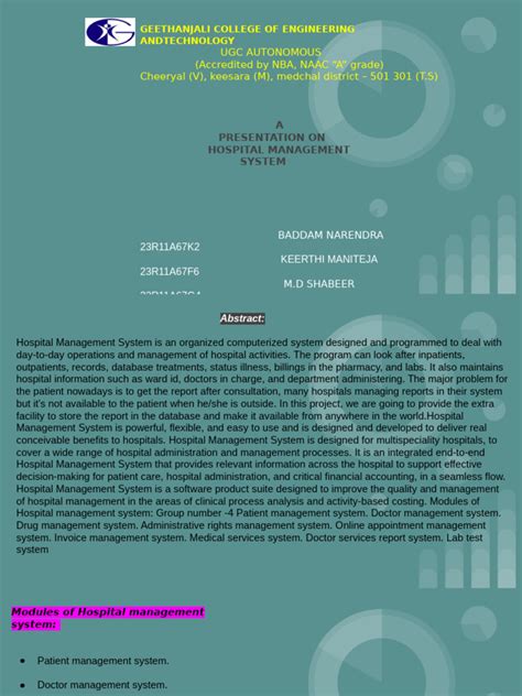 Hospital Management System Pdf Hospital User Computing