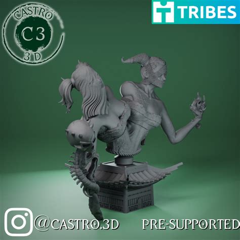 3d Printable Twins Yokai Bust Japanese Myth By Castro3d