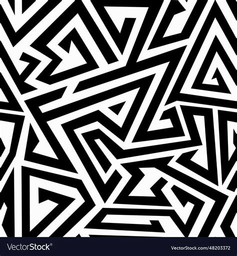 Black And White Maze Seamless Pattern Royalty Free Vector