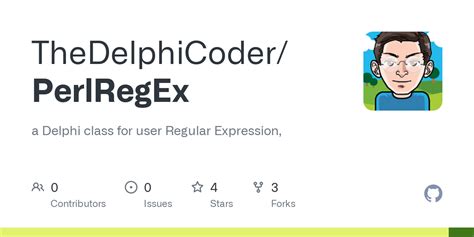 Github Thedelphicoderperlregex A Delphi Class For User Regular