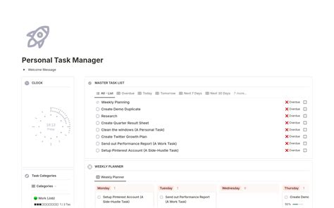 personal task manager template notion marketplace