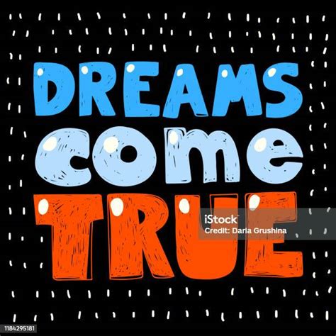 꿈이 실현됩니다 소셜 미디어 콘텐츠스티커 벡터 손으로 그린 일러스트 디자인입니다 T 셔츠에 대한 스톡 벡터 아트 및 기타 이미지 T 셔츠 그리기 기포 Istock