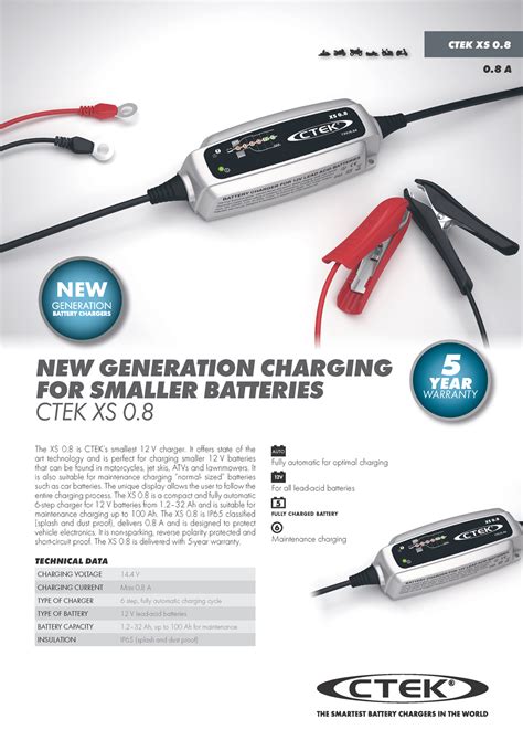 CTEK XS UK Charger A V Lead Acid Car Battery Charger