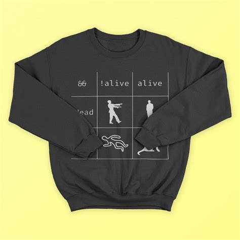 Boolean Logic Alive And Dead Funny Programmer Cat T Shirt Hoodie