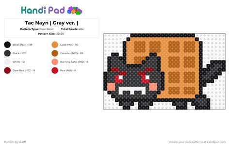 Tac Nayn Gray Ver Fuse Bead Pattern Kandi Pad Kandi Patterns