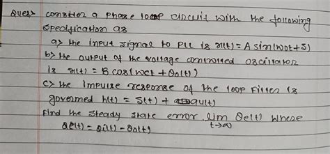 Solved Quest Consider A Phare Low Arcuit With The Following