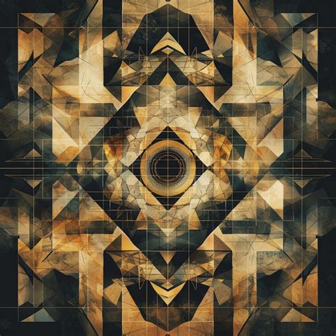 Premium Photo Abstract Geometric Background With Symmetrical Shapes