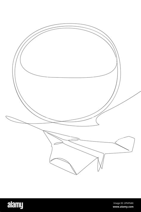One Continuous Line Of Speech Bubble With Paper Airplane Thin Line Illustration Vector Concept