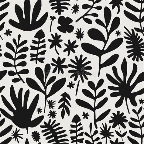 Abstract Monochrome Floral Pattern Vector Stock Vector Illustration