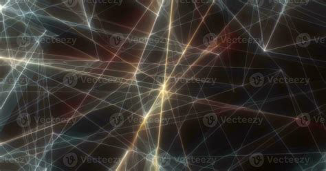 Abstract Yellow Energy Lines Triangles Magical Bright Glowing