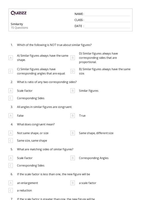 50 Similarity Worksheets On Quizizz Free And Printable