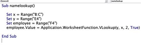 Fonction Excel Vlookup Dans Visual Basic