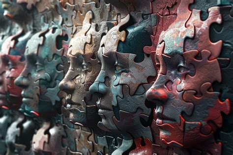 Premium Photo Interconnected Puzzle Pieces Of Diverse Faces Octa
