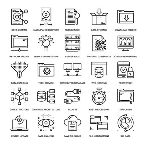 Premium Vector | Data management icons