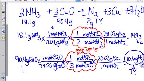 how to calculate limiting and excess reactant