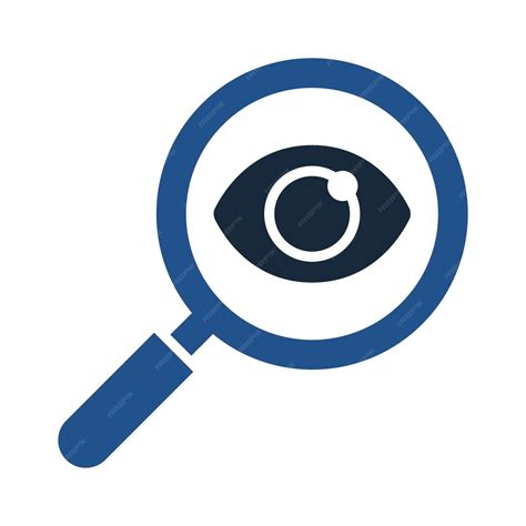 Magnifying Glass With Eye Glyph Style Free Vector