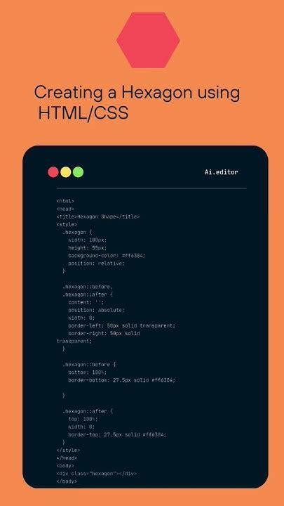 Creating A Hexagon Using Html Css Html Coding Css Youtube