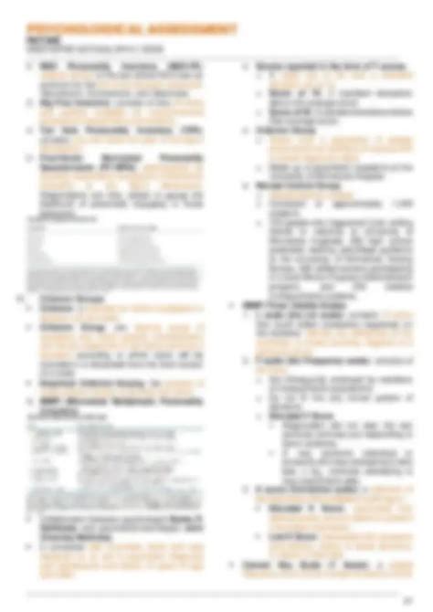 Psychological Assessment Summarized Reviewer Lecture Notes Psychology Docsity