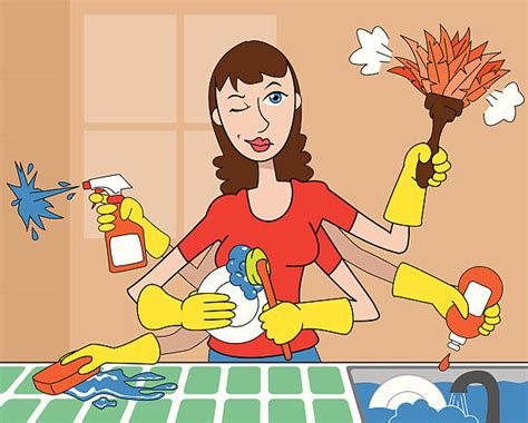 90 Woman Cleaning Spray Kitchen Stock Illustrations Royalty Free