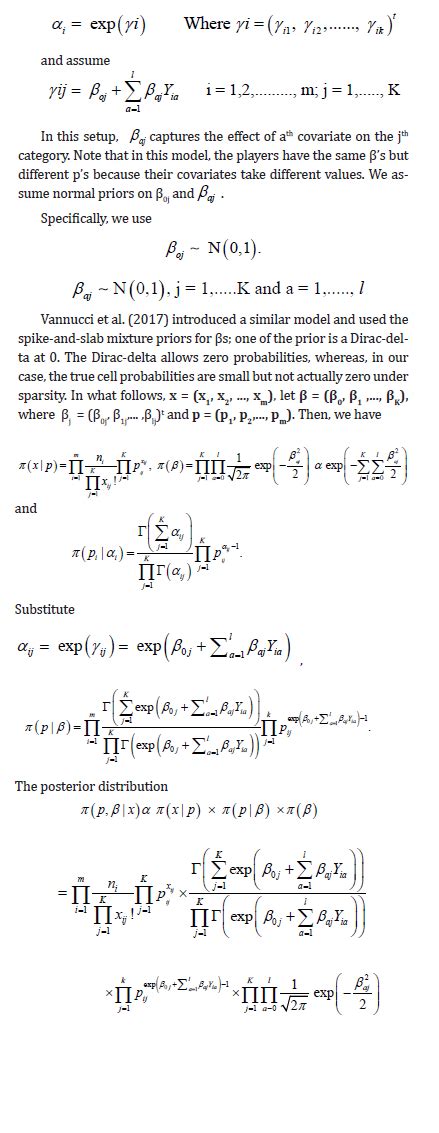 Semi Parametric Bayesian Estimation Of Sparse Multinomial Probabilities With An Application To