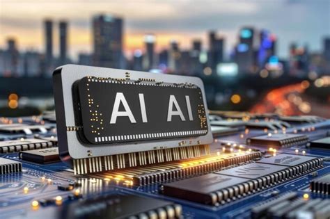 Close Up Of Ai Microchip On A Motherboard Highlighting Advancements In Artificial Intelligence