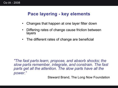Pace Layering Key Elements