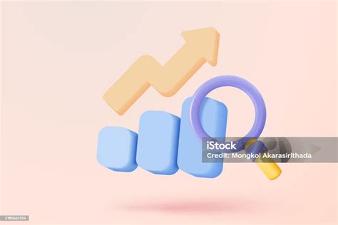 재무 통계 판매 및 구매 보고서에 대한 검색 알림 아이콘으로 3d 그래프 투자 돈 현금 및 금융과의 교환을 분석합니다 3d 거래 주식 보고서 아이콘 벡터 렌더링 그림 3차원