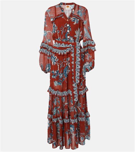 레드 Tropical Landing 러플 맥시 드레스 Farm Rio Mytheresa