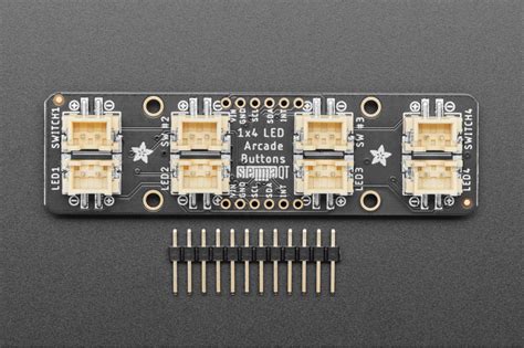 Adafruit Led Arcade Button 1x4 Stemma Qt I2c Breakout Stemma Qt