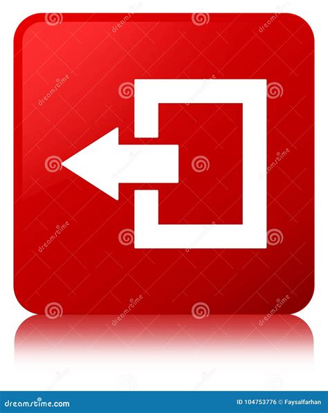 Logout Icon Red Square Button Stock Illustration Illustration Of Disconnect Sign 104753776